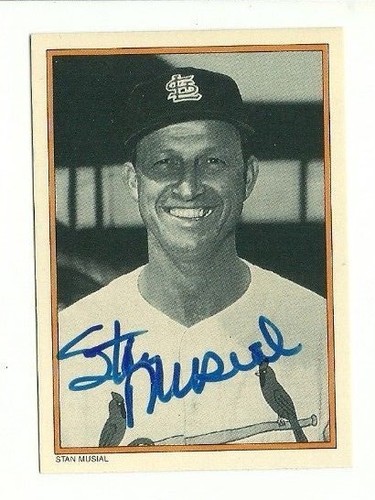 Stan Musial 1985 Topps Circle K auto autographed signed card Cardinals ...