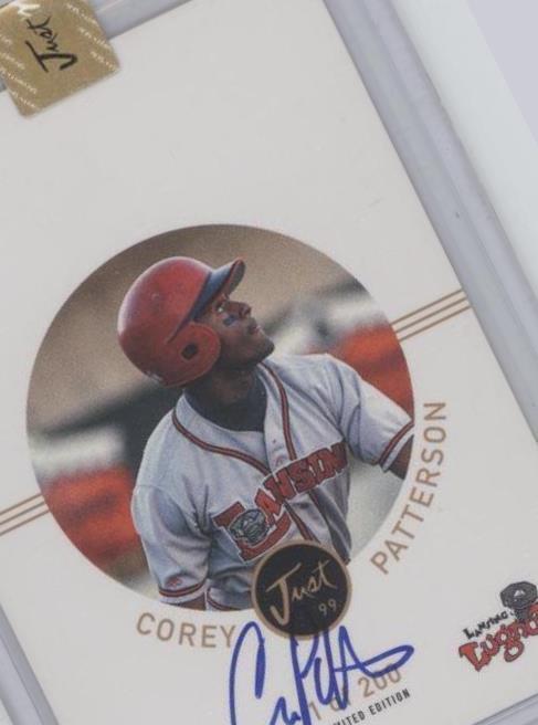 1999 Just Minors - Autographs Die-Cuts Corey Patterson At Batting Cage ...