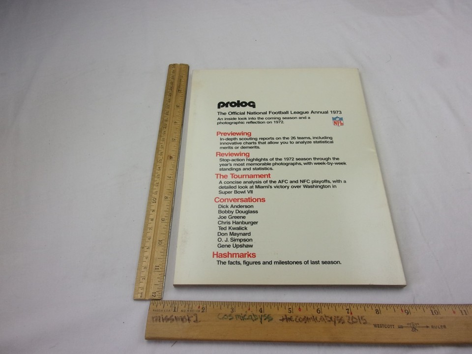 Ted Kwalick Don Maynard OJ Simpson Previews 1973 Prolog NFL Football ...