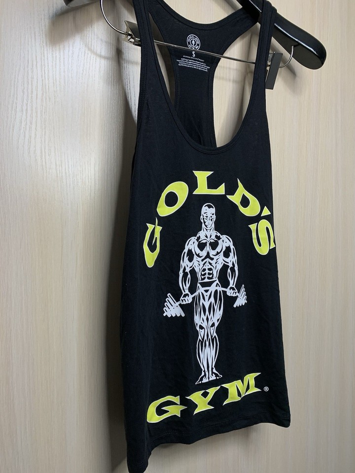 Gold’s Gym Stringer Tank Top Men’s Bodybuilding Muscle USA Black Size S ...