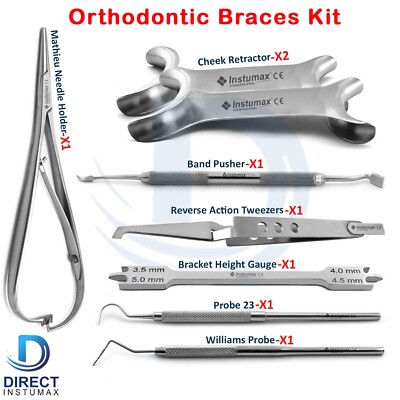 8Pcs Orthodontic Kit Braces Adjusting Instruments Brackets Placing ...
