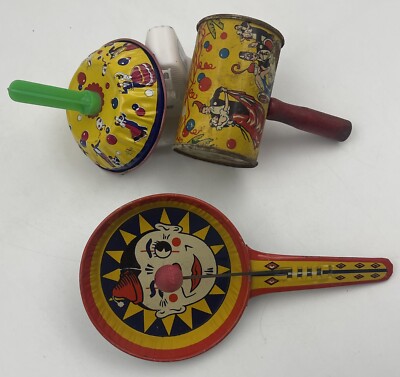 Tin Party Rattle Noise Maker U.S. Metal Toy Mfg. Co./ ( lot of 3) | eBay