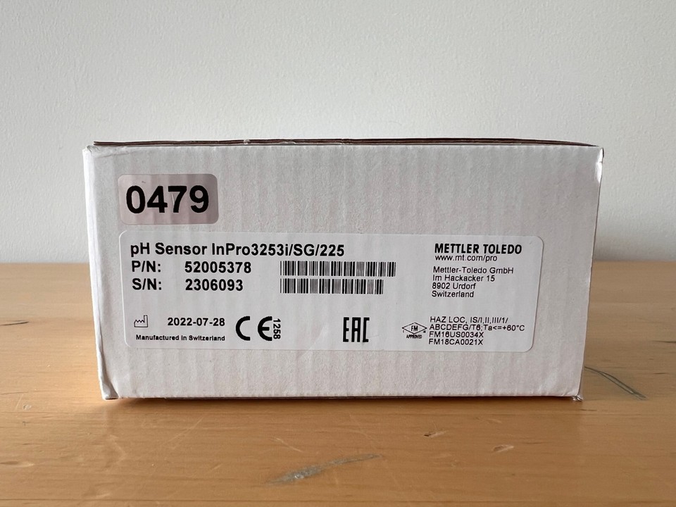 NEW METTLER TOLEDO pH Sensor InPro 3253i SG 225 Part 52005378 pH & ORP ...