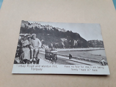 Torbay Road and Waldon Hill, Torquay Devon Postcard. Old Omnibus / Tram ...