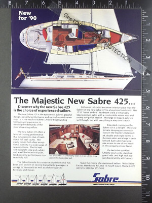 1990 ADVERTISEMENT for Sabre 425 sail motor yacht boat | eBay