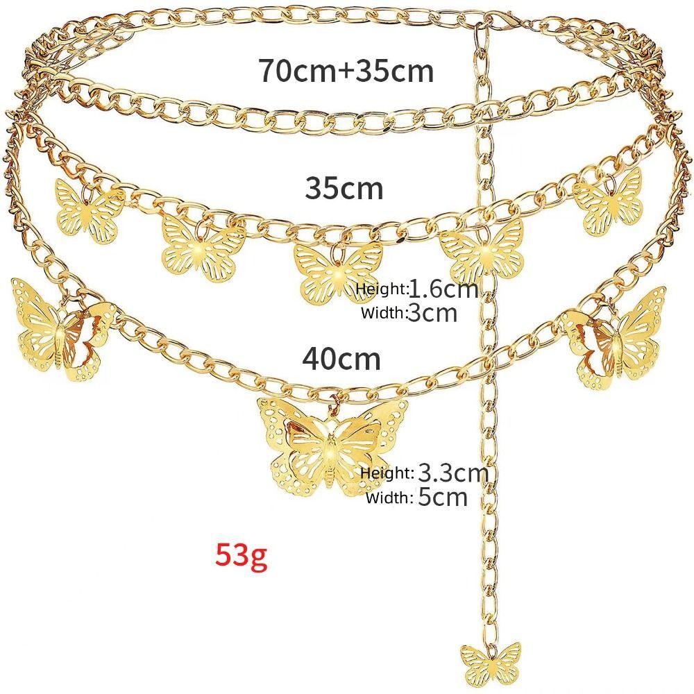 Multi-Layer Butterfly Belt Body Chain Dress Waistband New Waist Chain ...