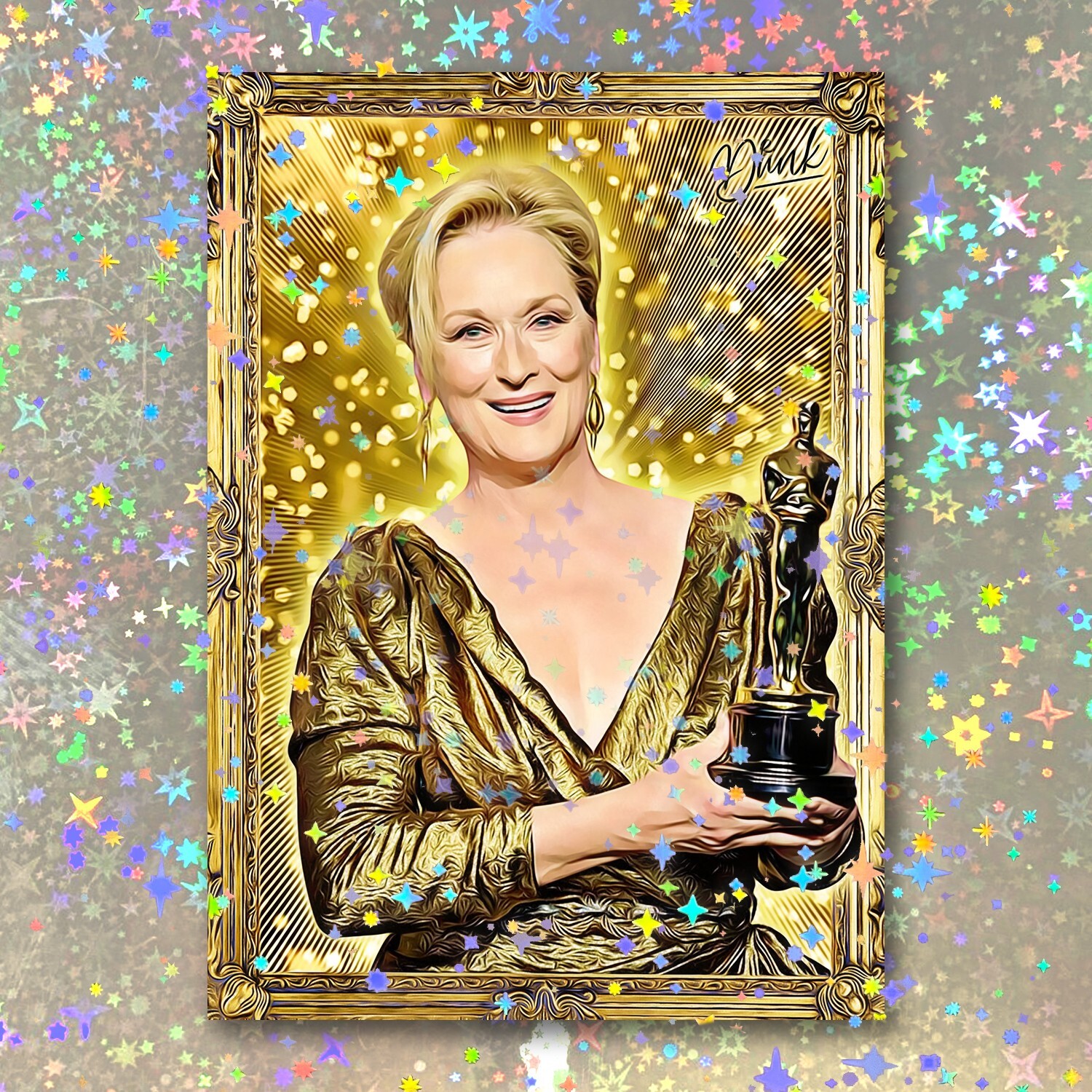 Meryl Streep Holographic Gold Getter Sketch Card Limited 1/5 Dr. Dunk ...
