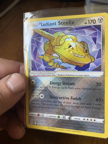 Radiant Steelix 124/196 -- Pokemon TCG Lost Origin -- NM - Mint Holo ...