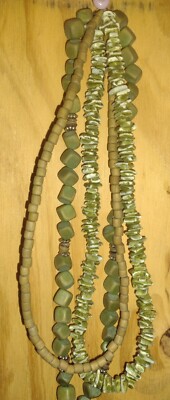 Natural Green Peruvian Stone Necklace | eBay