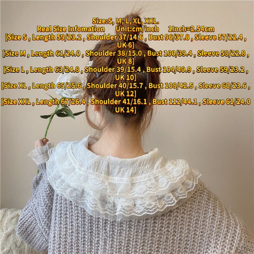 Lady Lace Ruffle Blouse Shirt Top Puff Sleeve Chiffon Cute Elegant ...