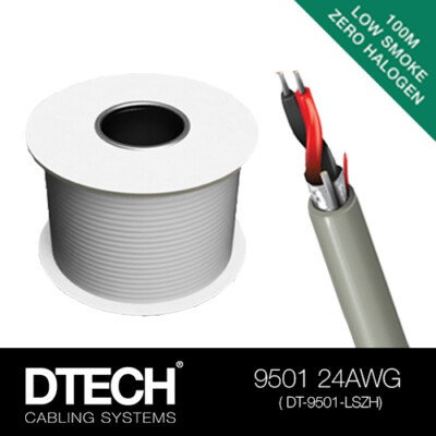 Belden Type 9501 1 Pair 24 AWG FST Audio/Data Cable + Shield + Drain ...