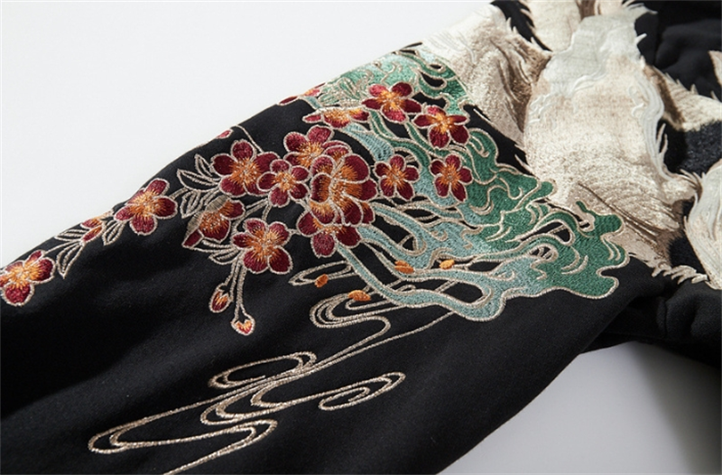 Myth Nine Tailed Fox Fashion Hoodie Embroidery Black Hoodie Pullover ...