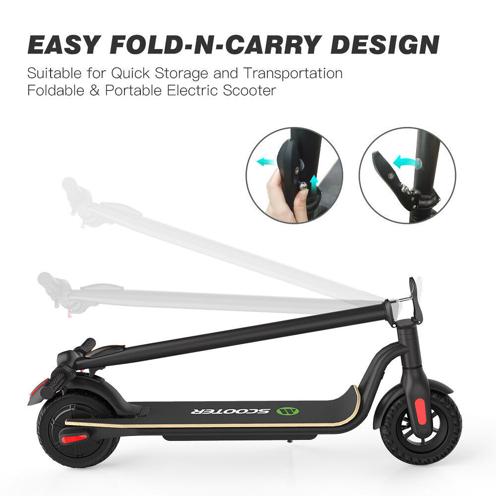 US ELECTRIC SCOOTER LONG RANGE FOLDING ADULT 250W 5.2AH E-SCOOTER URBAN ...