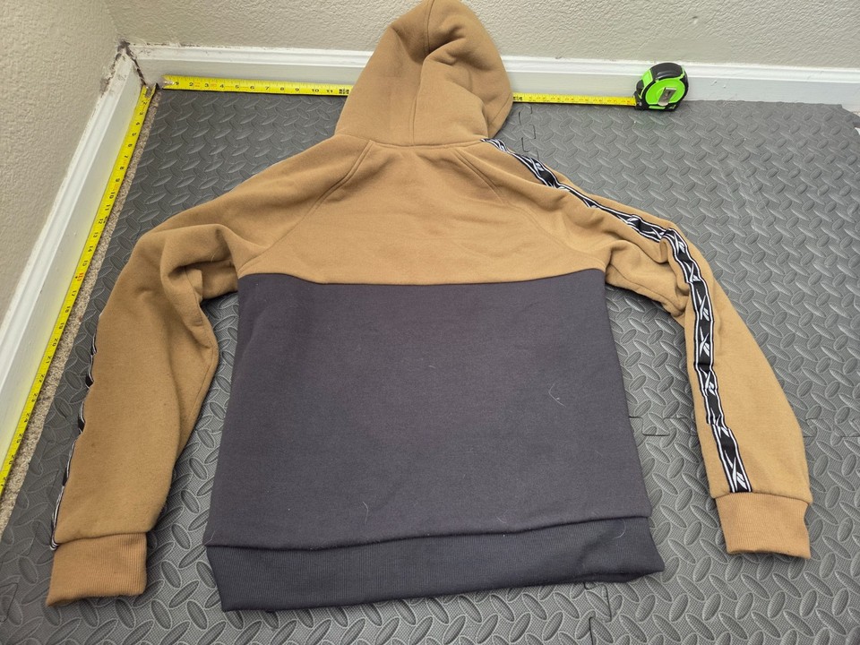 Reebok Hoodie Men’s Beige Fleece Logo Sweater Size Small Long Sleeve # ...