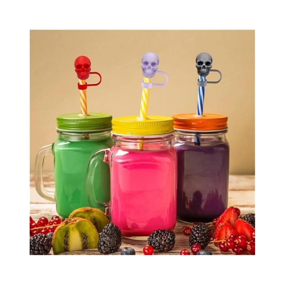 Cute Skull Head Design Straw Caps, 4 Pack Dustproof Covers for | eBay