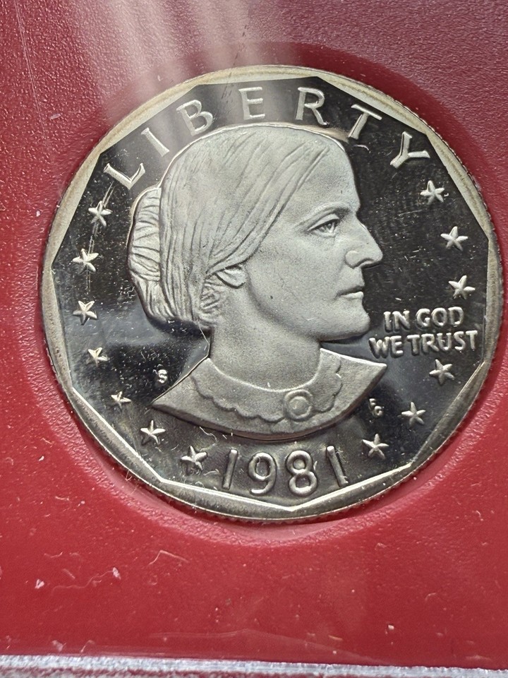 1981 Proof Set with Type 2 Flat "S" Susan B. Anthony Dollar, Half, Dime & Nickel | eBay
