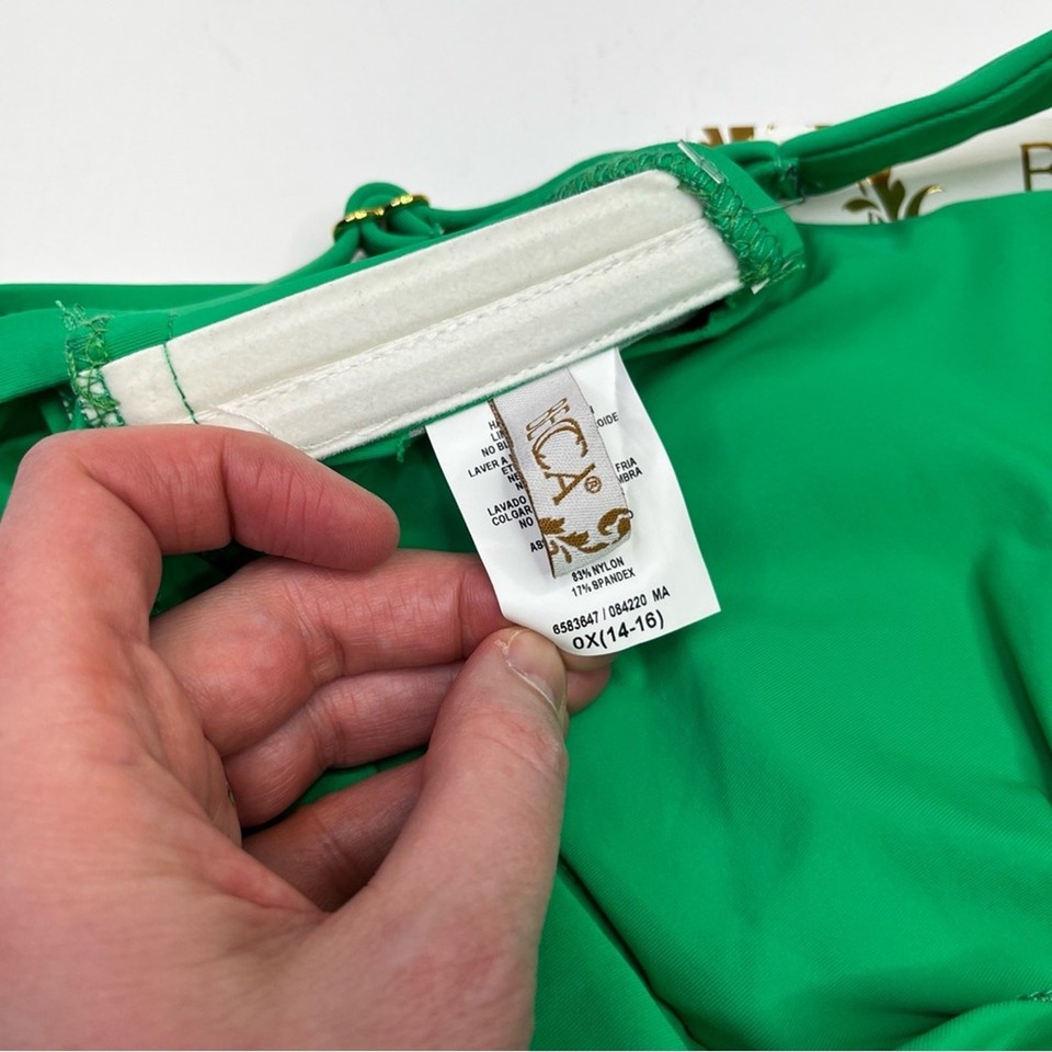 Becca Etc Color Code Flounce Tankini top verde green NWT Retail $98 ...