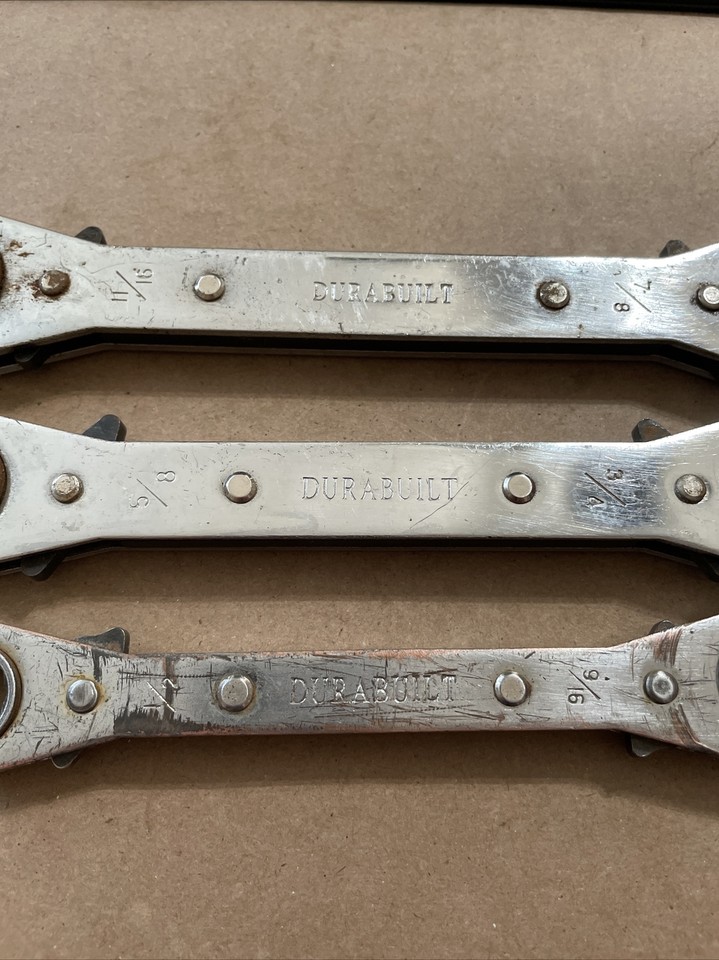 Durabuilt 3 pc ratching wrwnch set 1/2” to 7/8”. See Photos !! | eBay