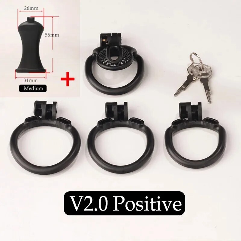 For Sissy Cobra Chastity Device & Plug Positive/Negative &3-Ring &Key ...