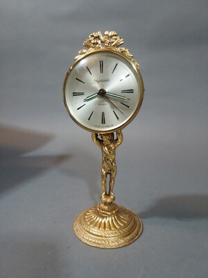 French "Stylebuilt" Small statue Alarm clock, Gilded, Desk or Vanity | eBay