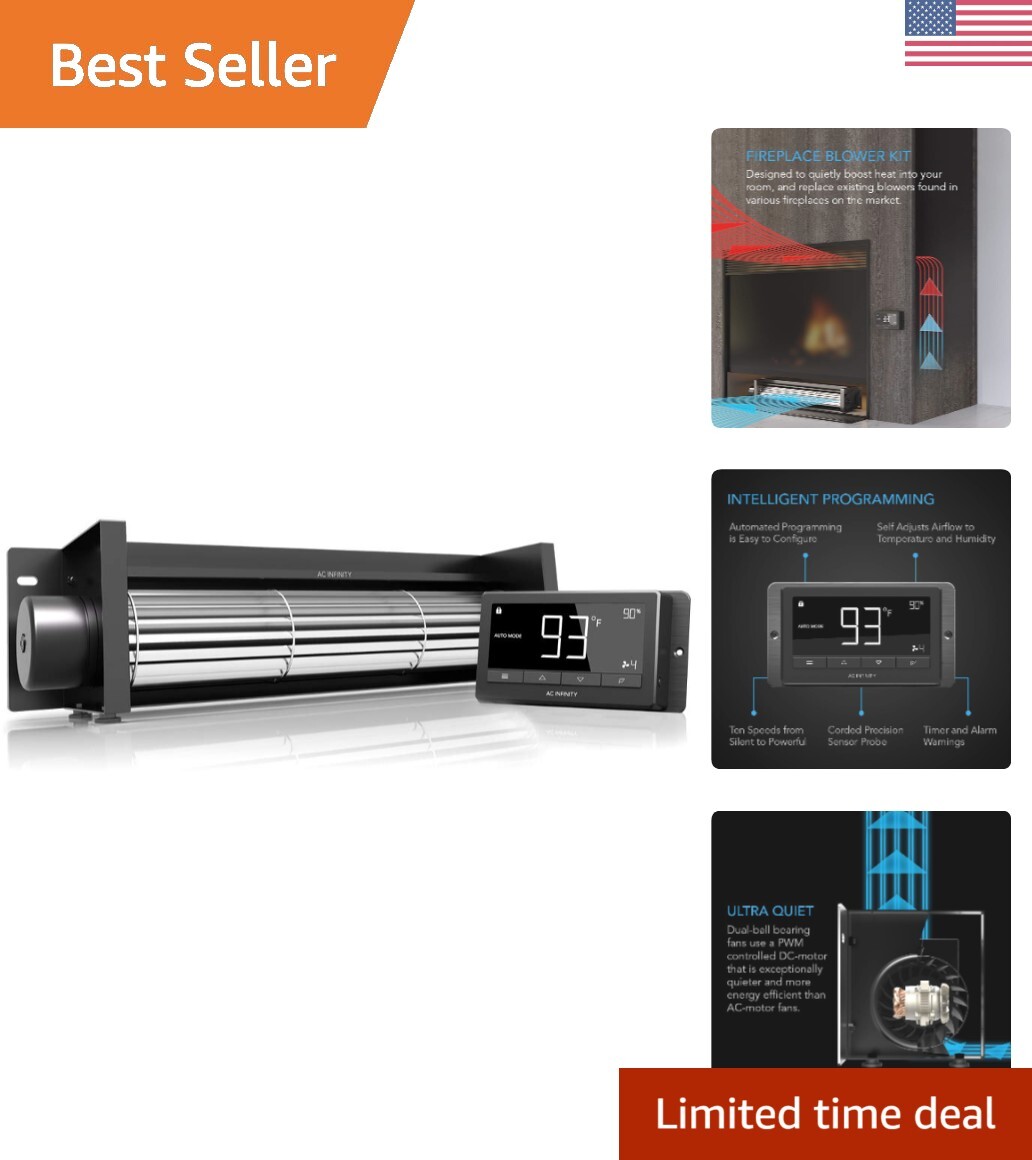 Universal Fireplace Blower Fan Kit - Boosts Airflow, Temperature ...
