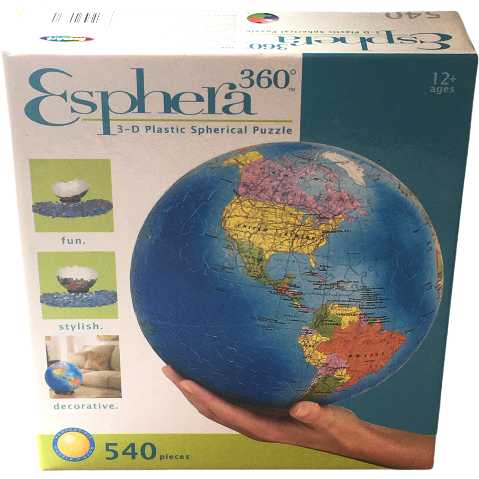 Rose Art Esphera 360 3-D Plastic Spherical Puzzle 540 Pieces 12" Globe ...