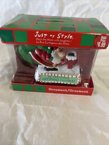 AG Chubby Santa Skinny Chimney At Christmas Anythings Possible Ornament ...