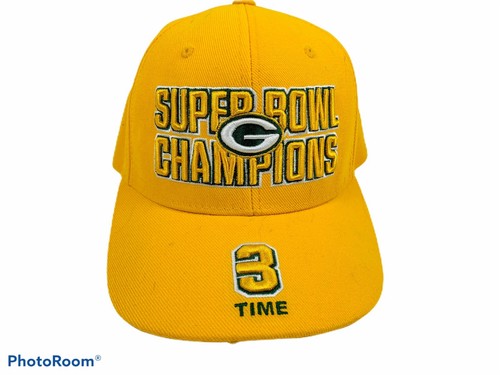 🔥 Green Bay Packers Super Bowl XXXI Reebok NFL Logo Yellow Fitted Hat 7 ...