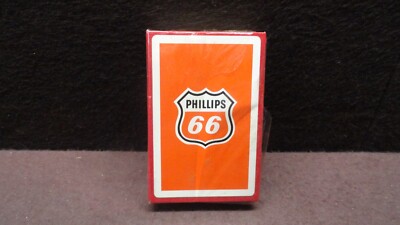 VTG Phillips 66 Oil Gas NOS Sealed Playing Cards Red Black Advertising ...