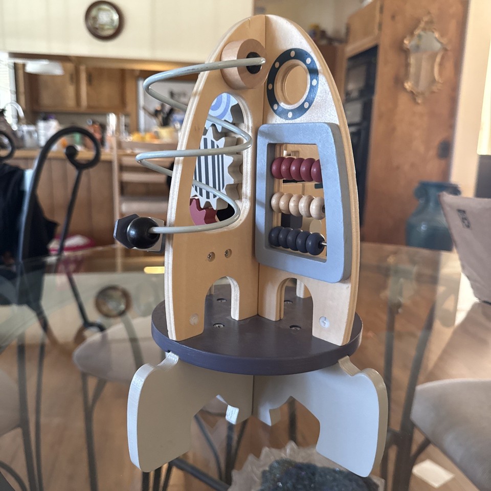 Baby Busy Bead Sensory Toy Rocket ship Montessori Waldorf Kids | eBay