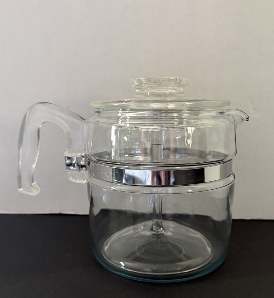 Vintage Pyrex Glass Stove Top Percolator 6 Cup Flameware 7756 Coffee ...