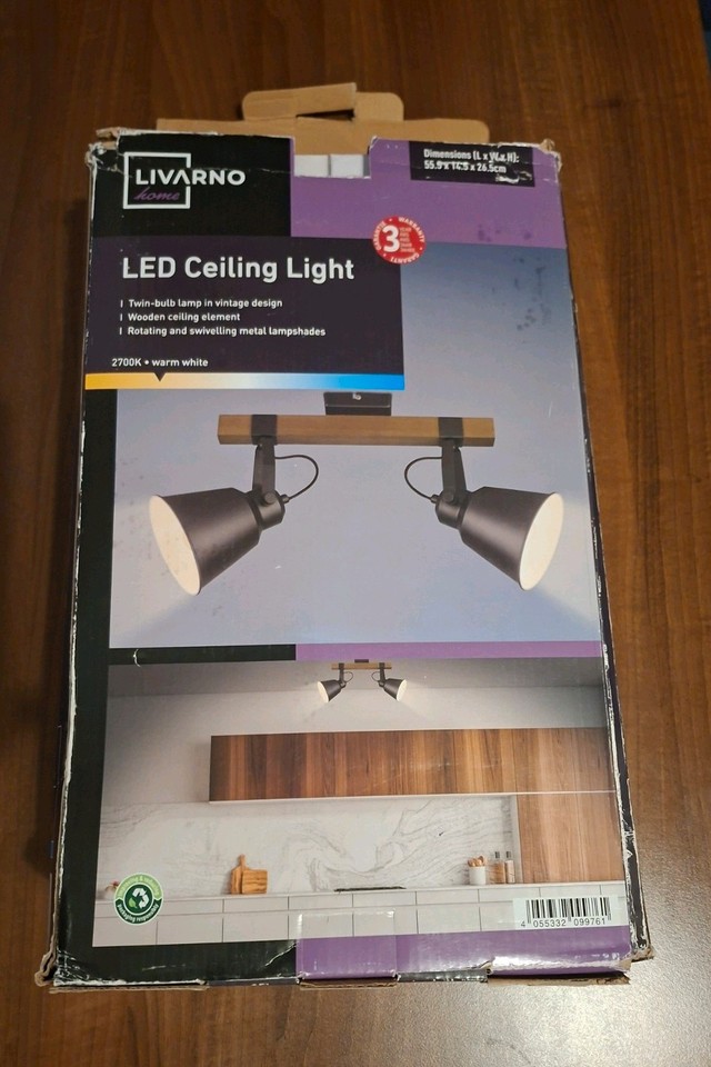 Livarno Lux LED Ceiling Light (spotlight fixture in vintage design ...
