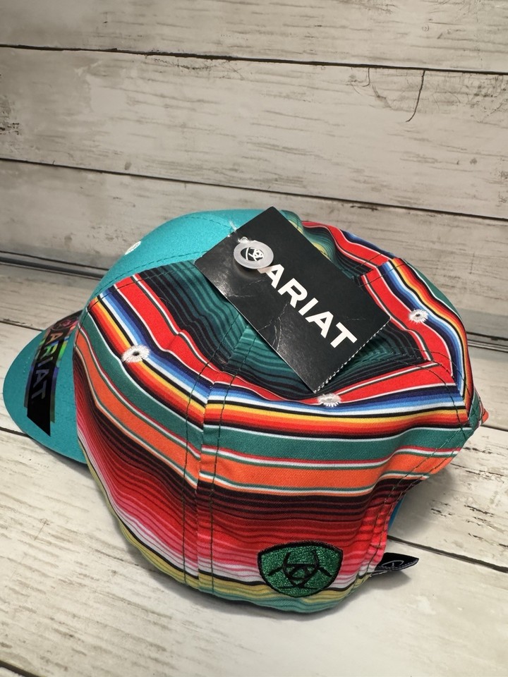 Ariat Snapback Hat Livestock Mom Turquoise Southwest Serape Stripes ...