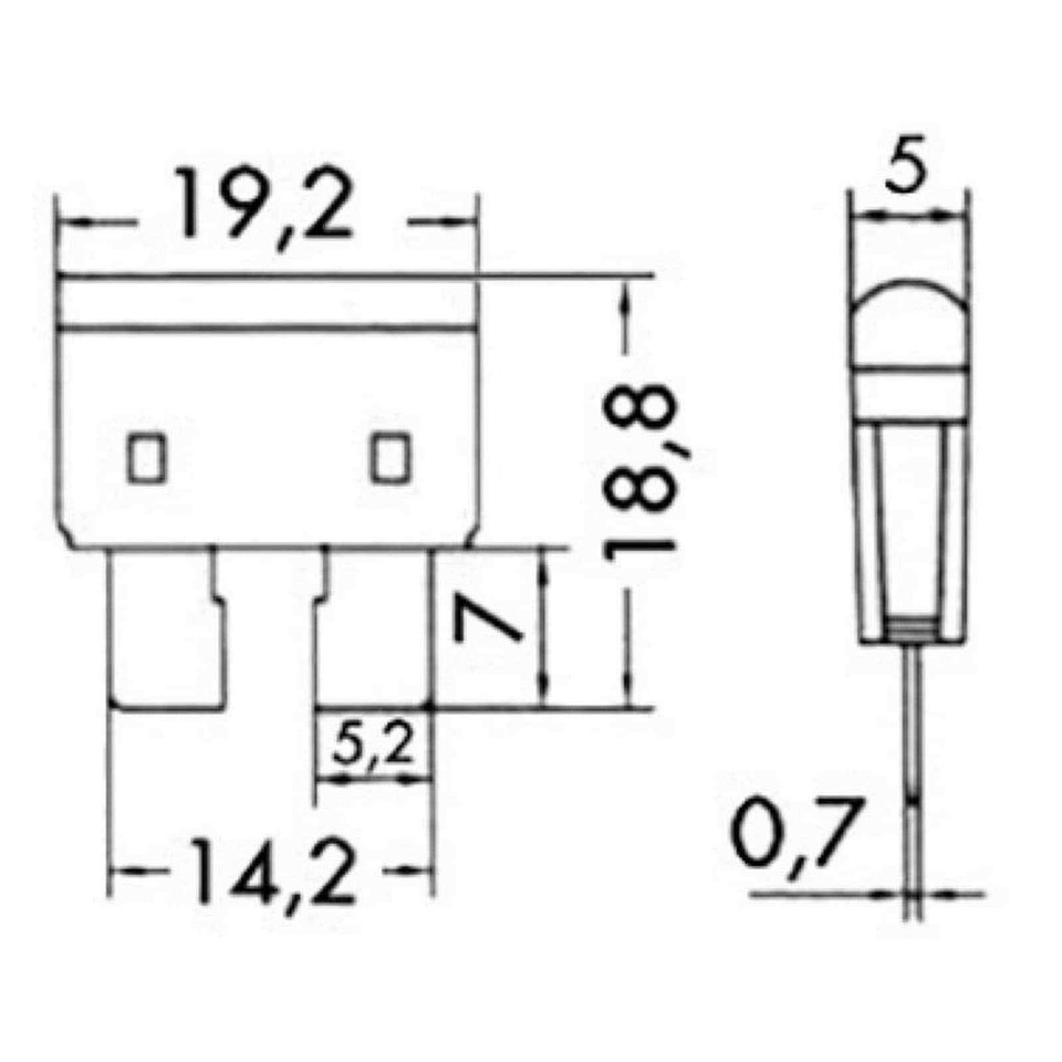 Blade fuse w/warning LED light 5 A - 1 PAC Osculati - 14.003.05 ...