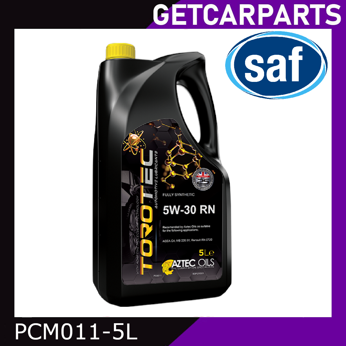 Aztec Oils 5W-30 RN Torotec 5L Fully Synthetic ACEA C4 5 Litre - PCM011 ...