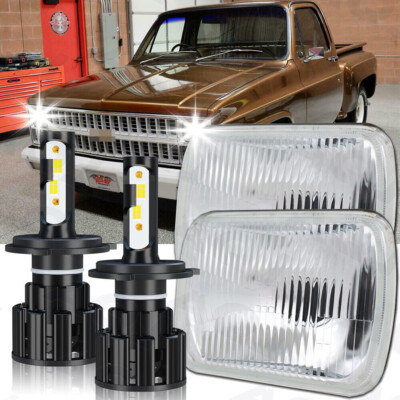 For Chevrolet C10 C20 C30 K10 K20 K30 7x6 inch Led Headlight High Low ...