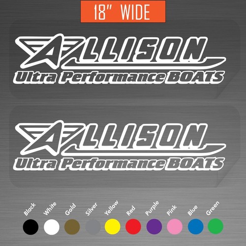18" Allison Ultra Performance Boat Outboard Motor Decals Vinyl Stickers ...