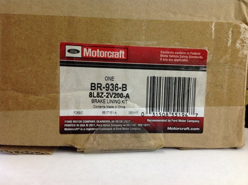 Ford Motorcraft BR-936-B 8L8Z-2V200-A Brake Lining Kit - MSRP: $66.65 ...