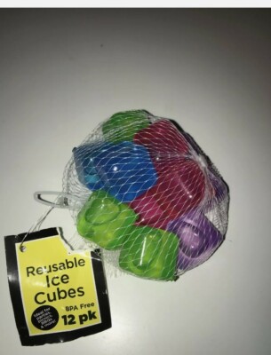 NEW Reusable Plastic Ice cubes Pack of 12 Colors BPA Free 1”x1” | eBay