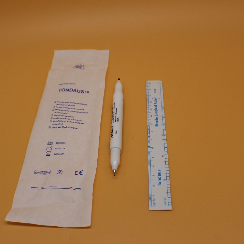 Dual Tip Skin Marker & Ruler Fine Liner Double Ended Pen Tattoo ...