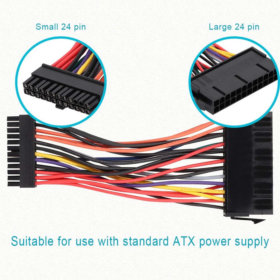 Large 24 Pin To Small 24 Pin Power Supply ATX Adapter Cable For ...