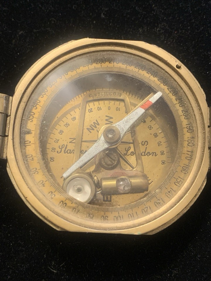 Rare Early Stanley London Natural Sine Brass Compass ~ Magnetometer ...
