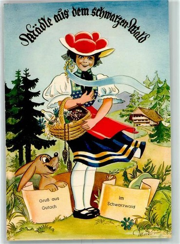 13157931 - 7625 Gutach Tracht Bollenhut Tracht Korb Hase sign Marker ...