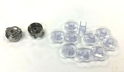 2X Bobbin Case 541678 + 10X Bobbin 55623P Singer 20U/Brother/Tajima ...