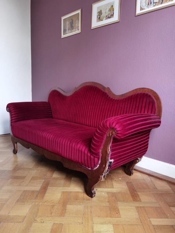 Sofa Antik Couch Roter Samt Antiquität | eBay.de