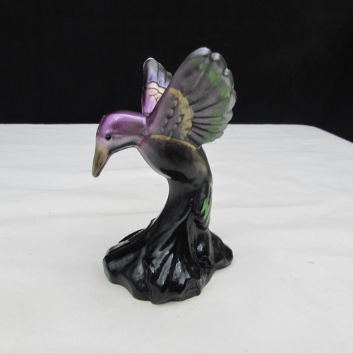 Fenton Black Metallic Hand Painted Hummingbird Special Order 2008 W250 ...