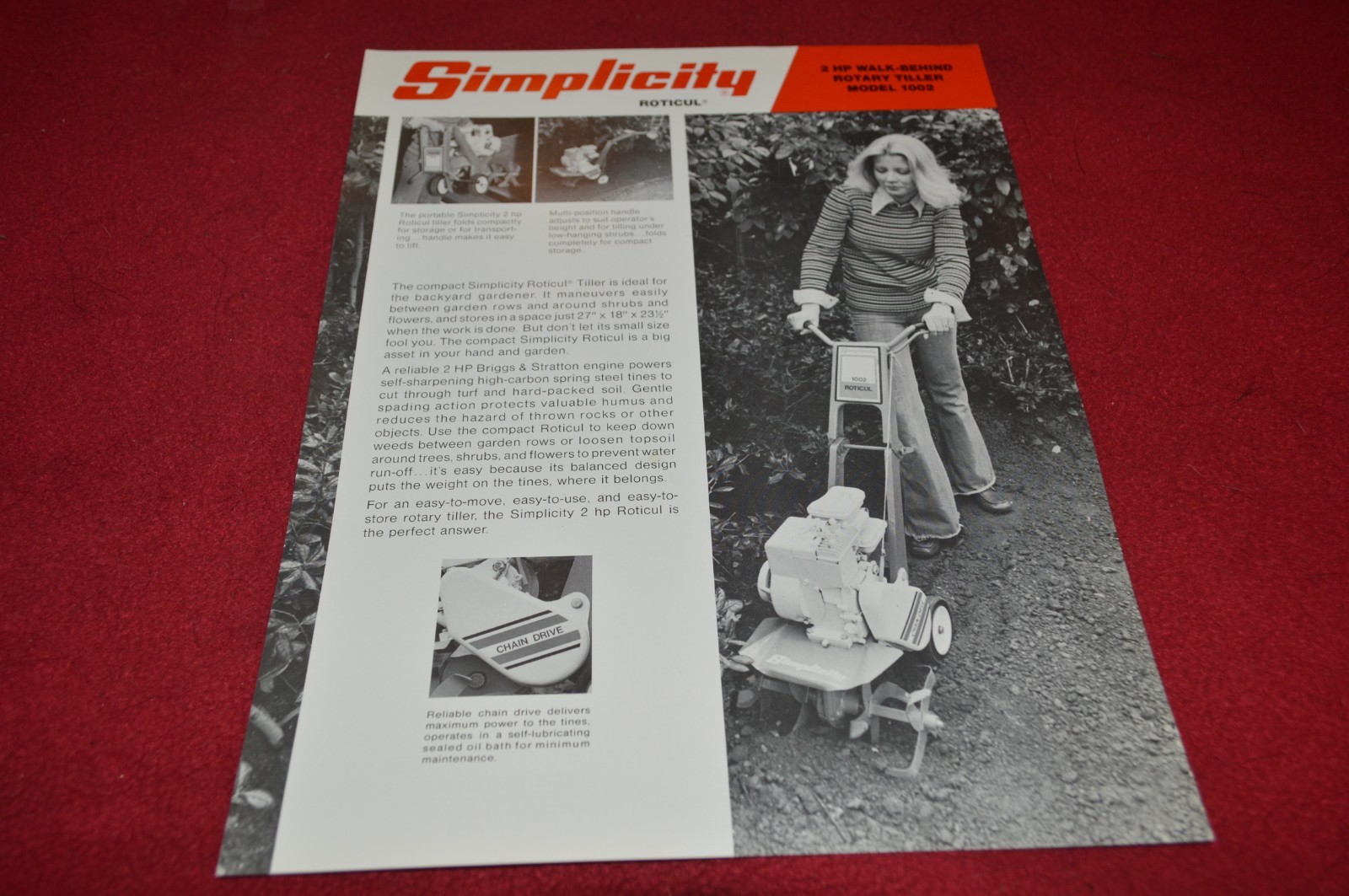 Simplicity Roticul 1002 Rotary Tiller Dealer's Brochure GDSD7 | eBay