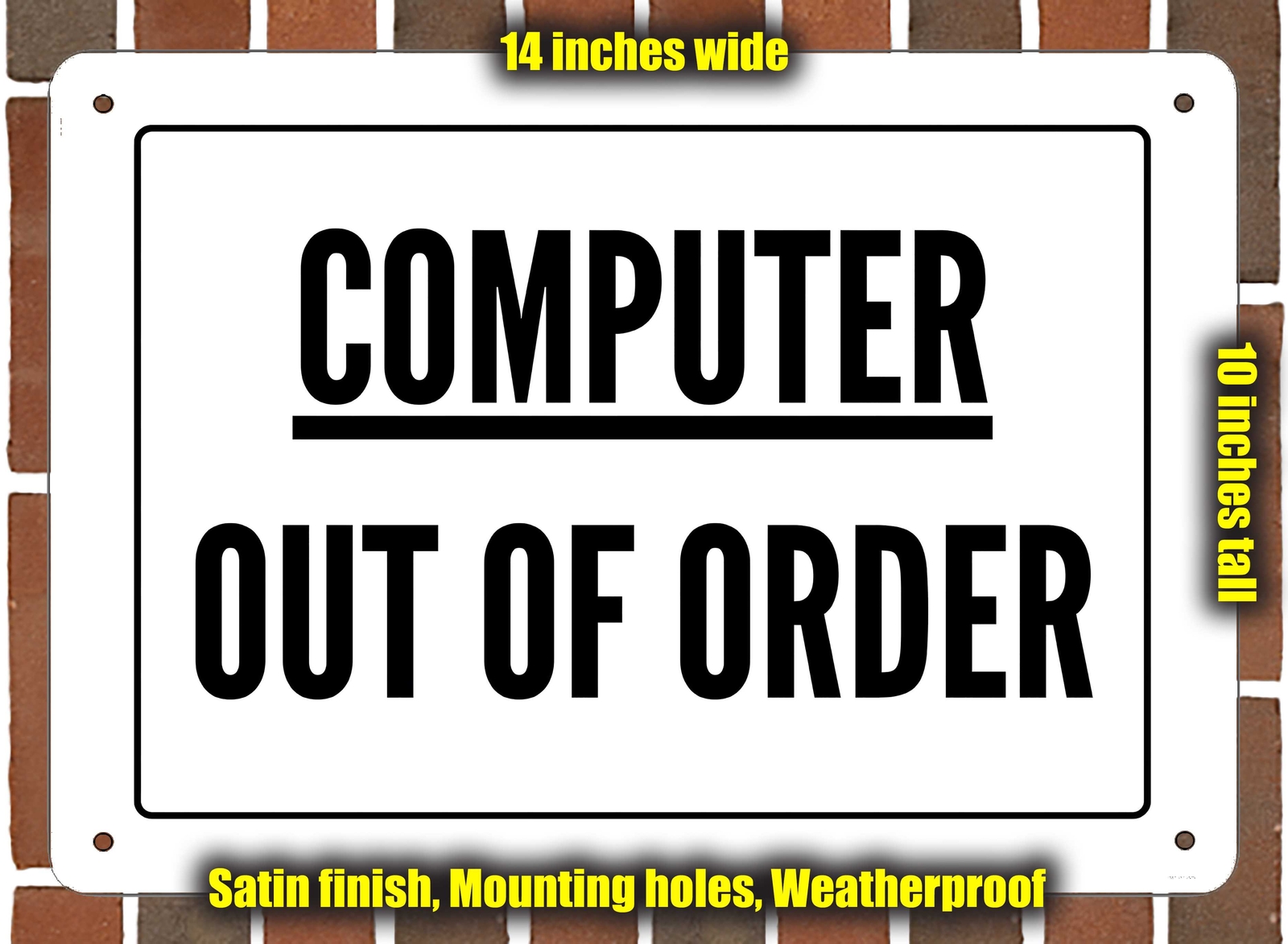 Metal Sign - Computer Out of Order | eBay