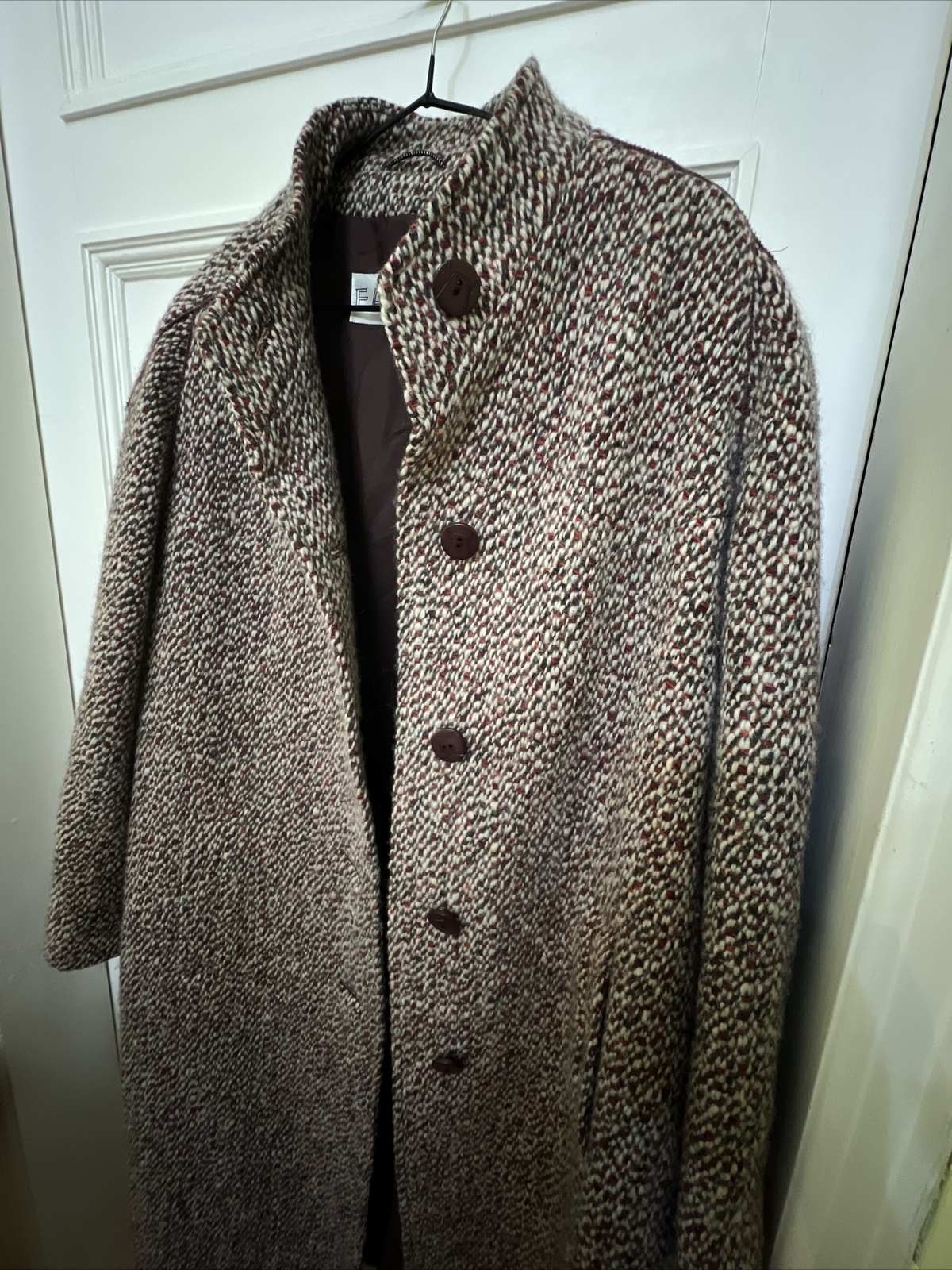 VINTAGE TWEED COAT ENGLISH edwardian wool retro EASTEX 14 relaxed fit ...