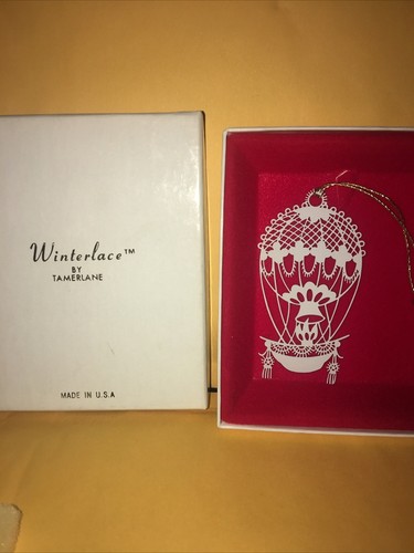 Vintage Winterlace by Tamerlane White Cut-Out Metal Hot Air Balloon Ornament | eBay